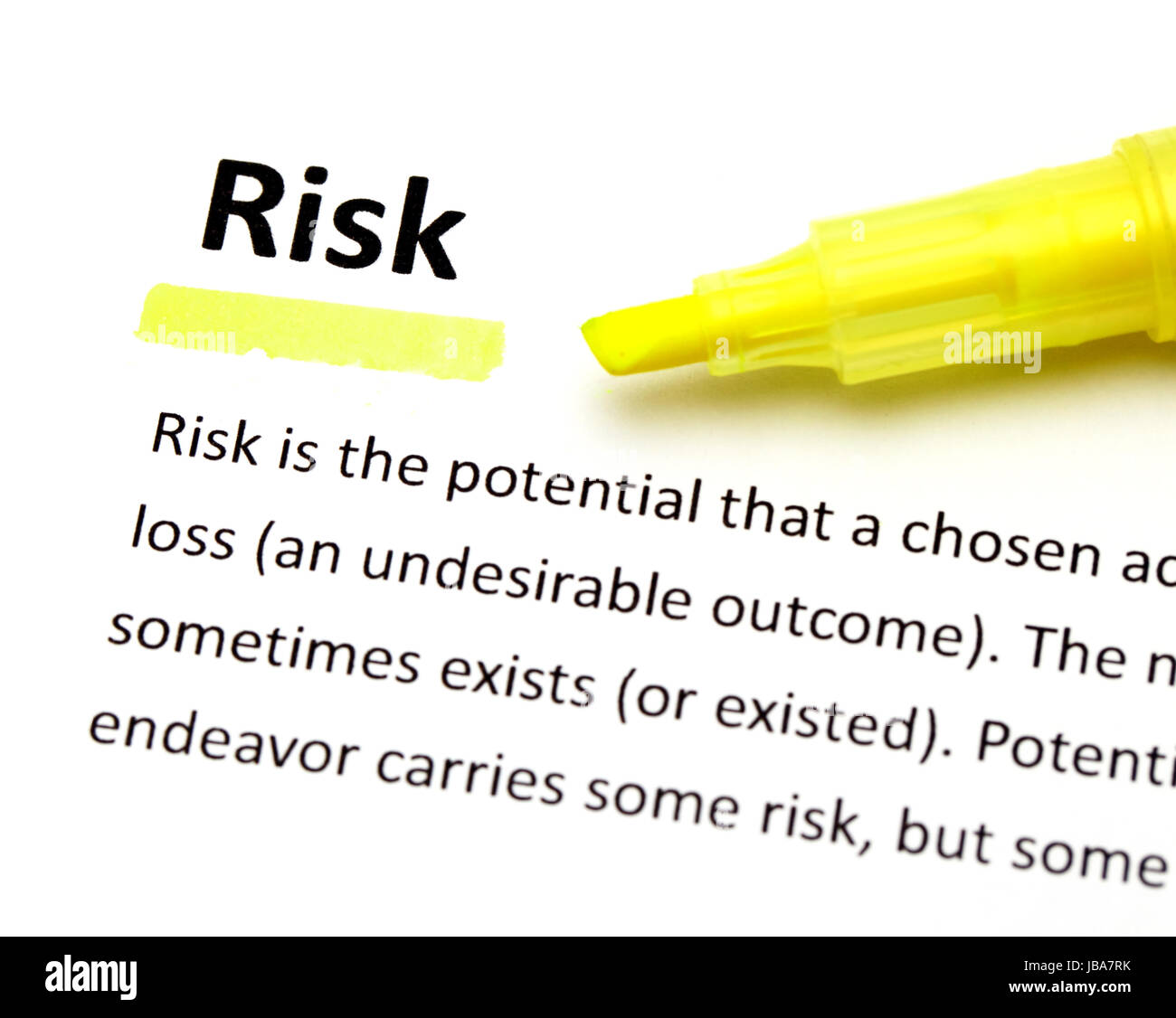 Definition of risk Stock Photo - Alamy