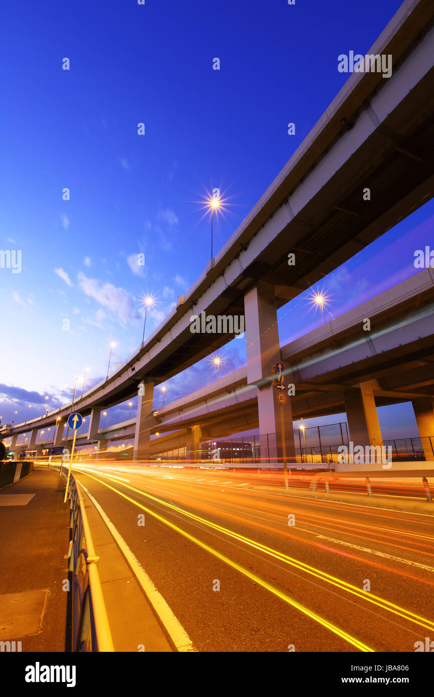 Freeway with traffic trail Stock Photo - Alamy