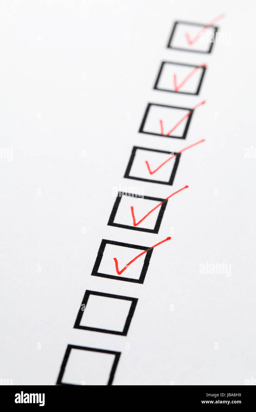 Check boxes checklist checking list hi-res stock photography and images ...