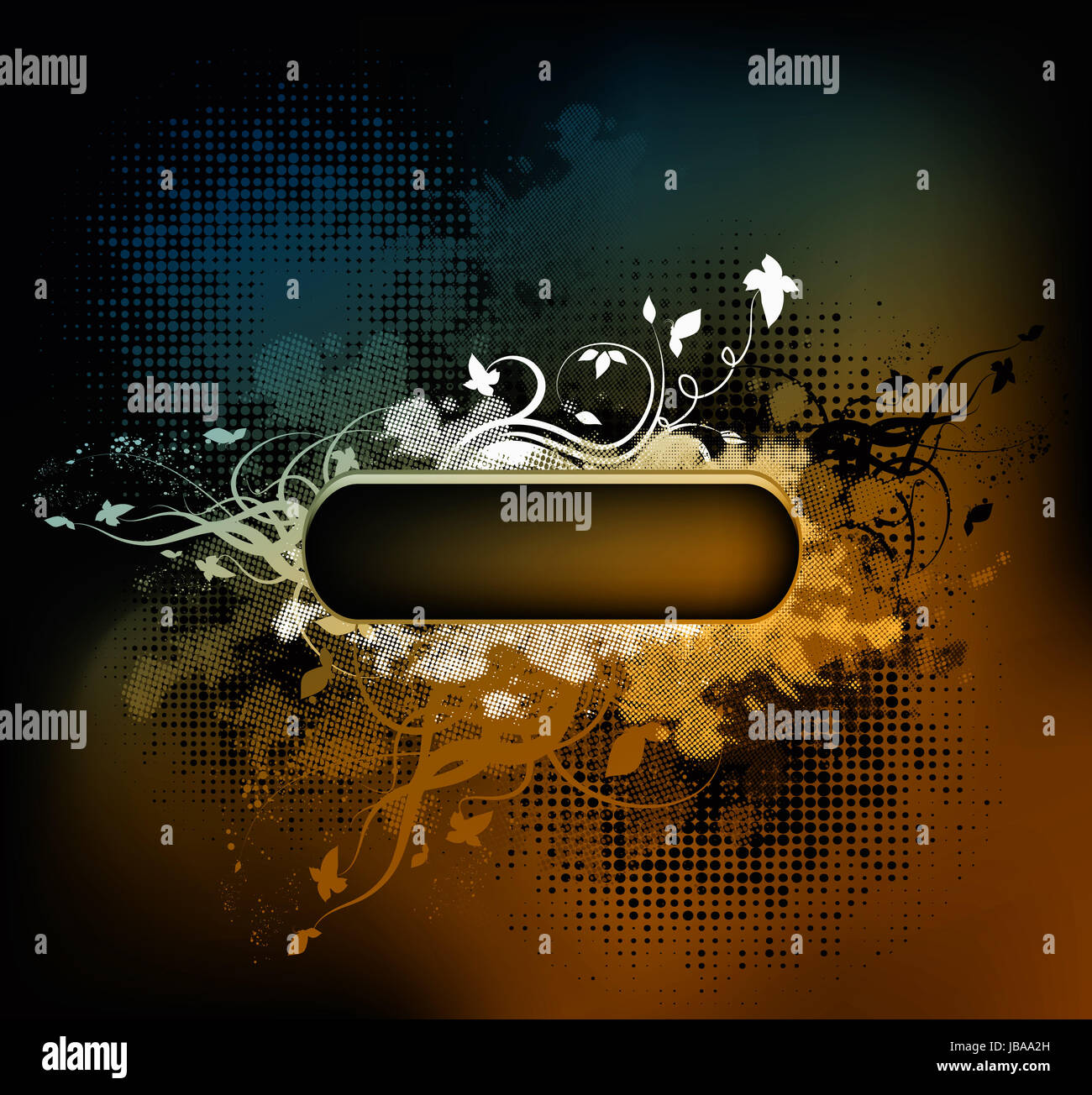 Floral grunge frame with design ornate elements Stock Photo - Alamy