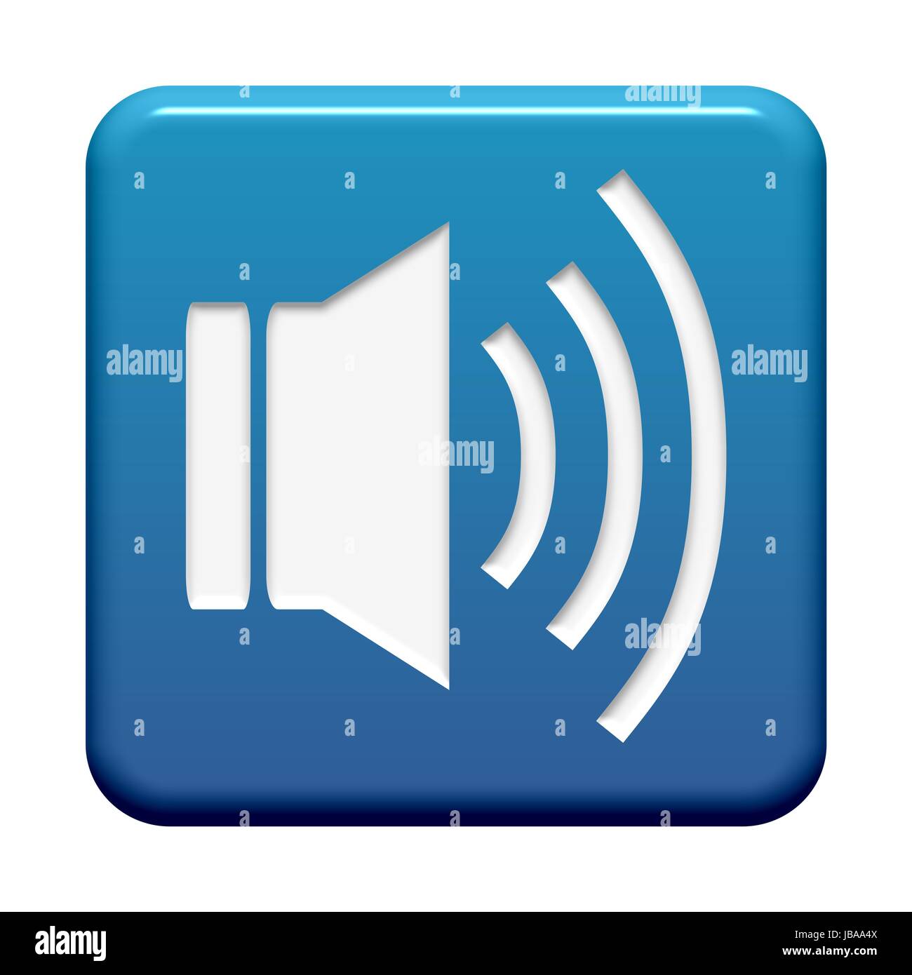 blue button: speaker icon Stock Photo - Alamy