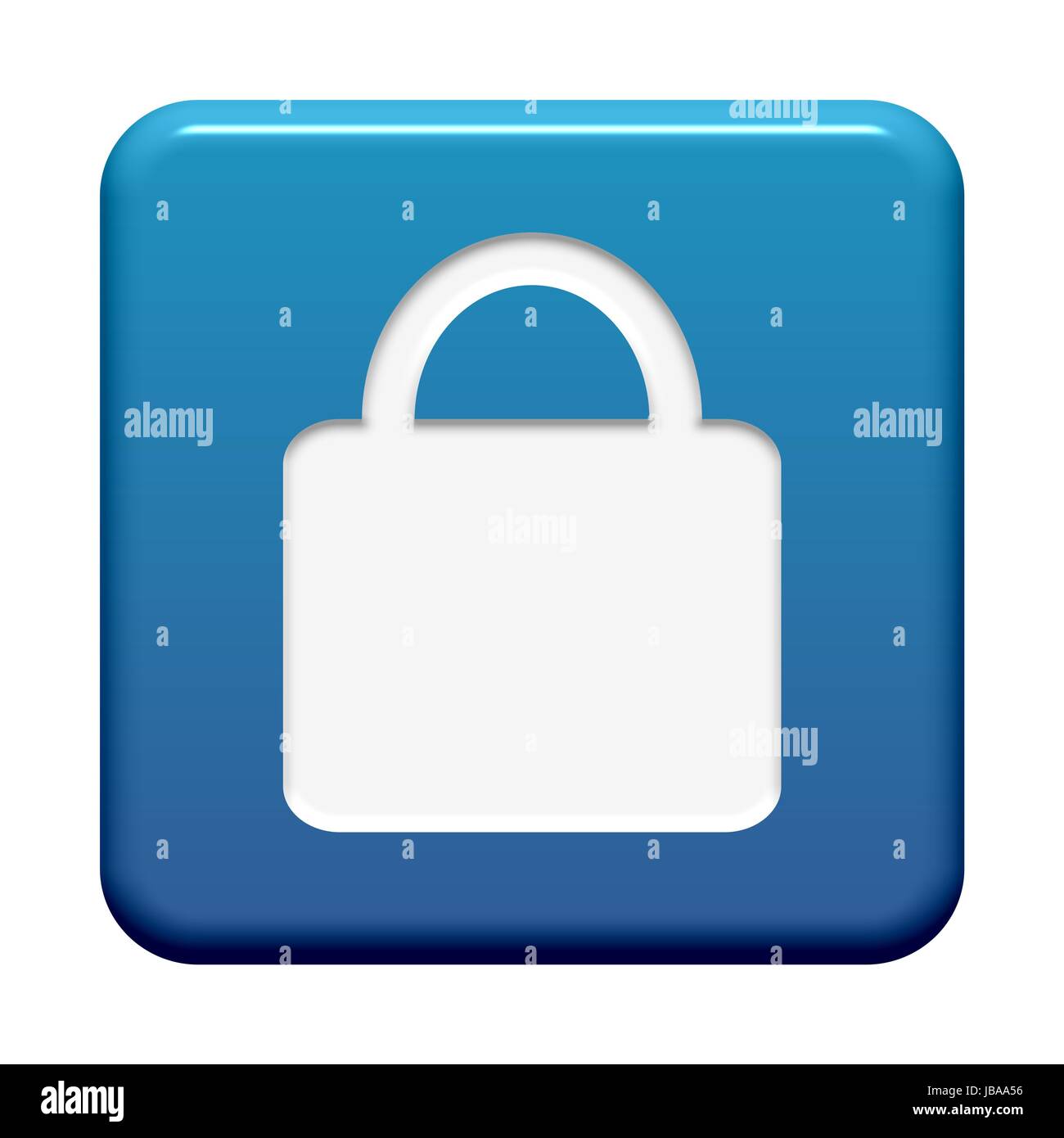 blue button: lock icon Stock Photo - Alamy