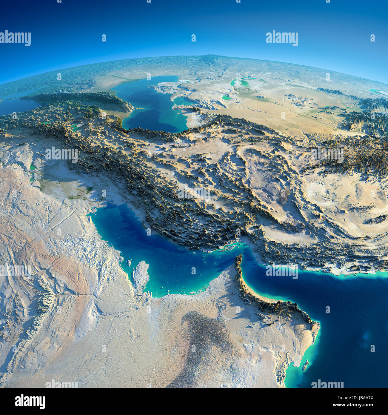 Kuwait relief map hi-res stock photography and images - Alamy
