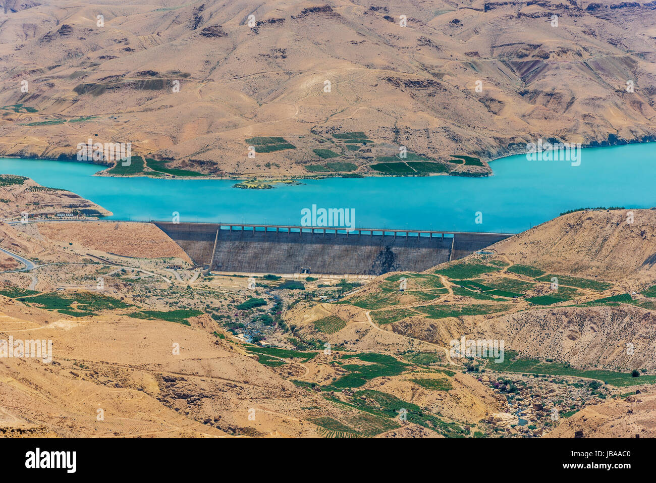 Wadi El Mujib Dam and Lake in Jordan middle east Stock Photo - Alamy