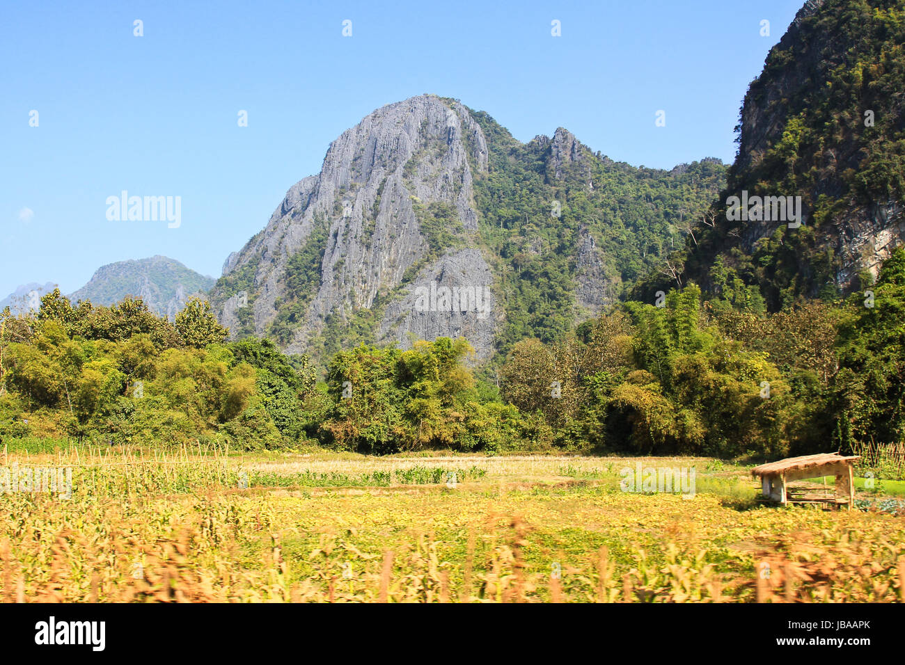 Mountain View in Vang Vieng, Laos Stock Photo - Alamy