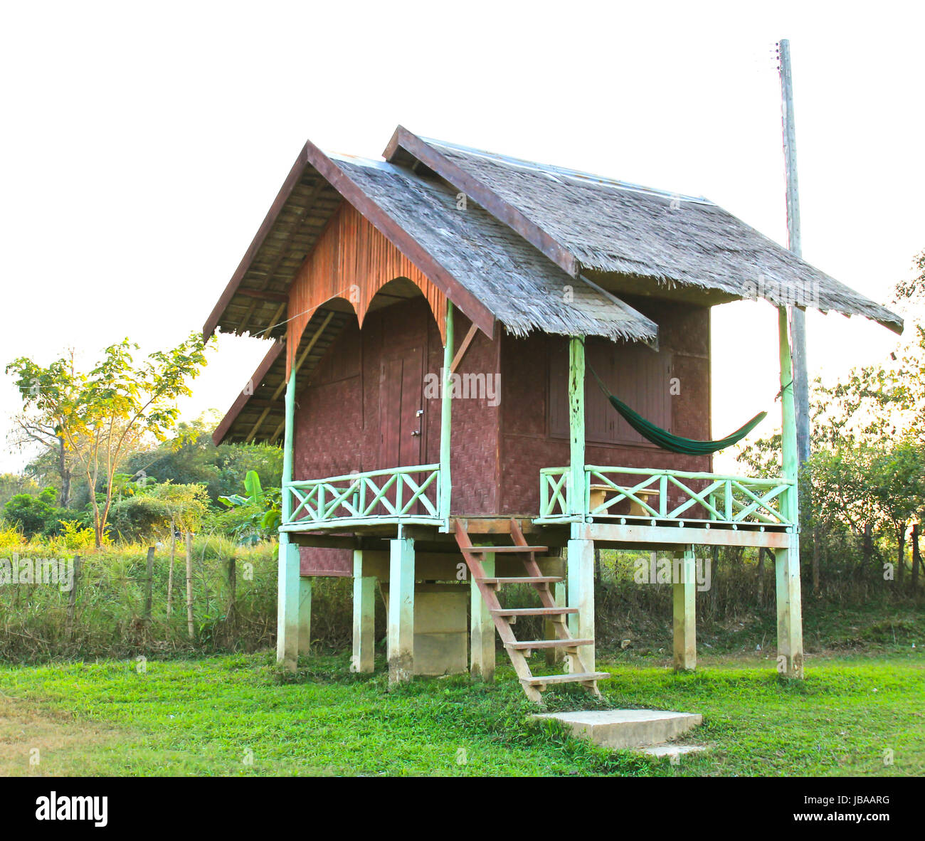Traditional wooden house in Vang Vieng ,Laos Stock Photo - Alamy