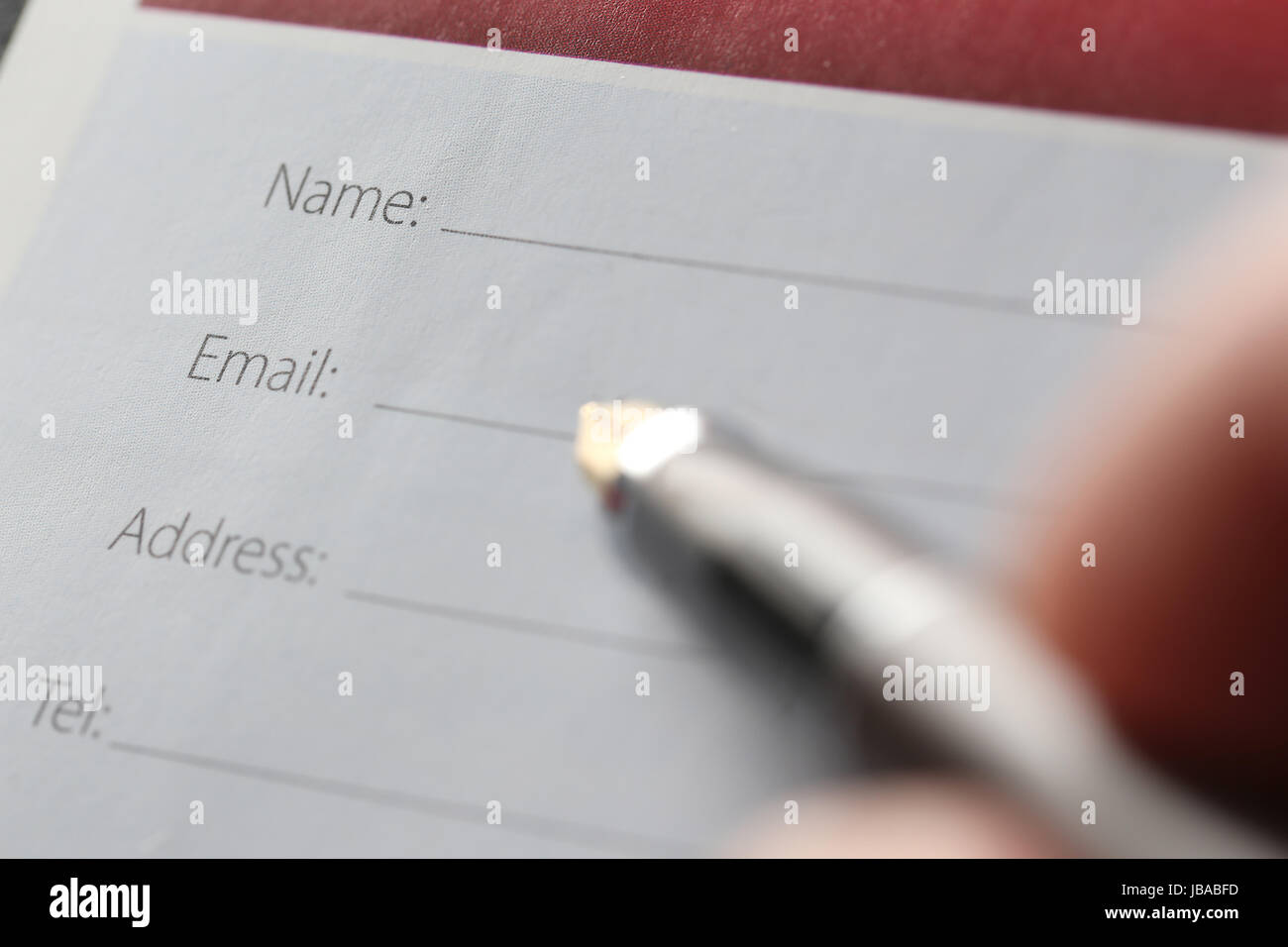 Filling your information Stock Photo - Alamy