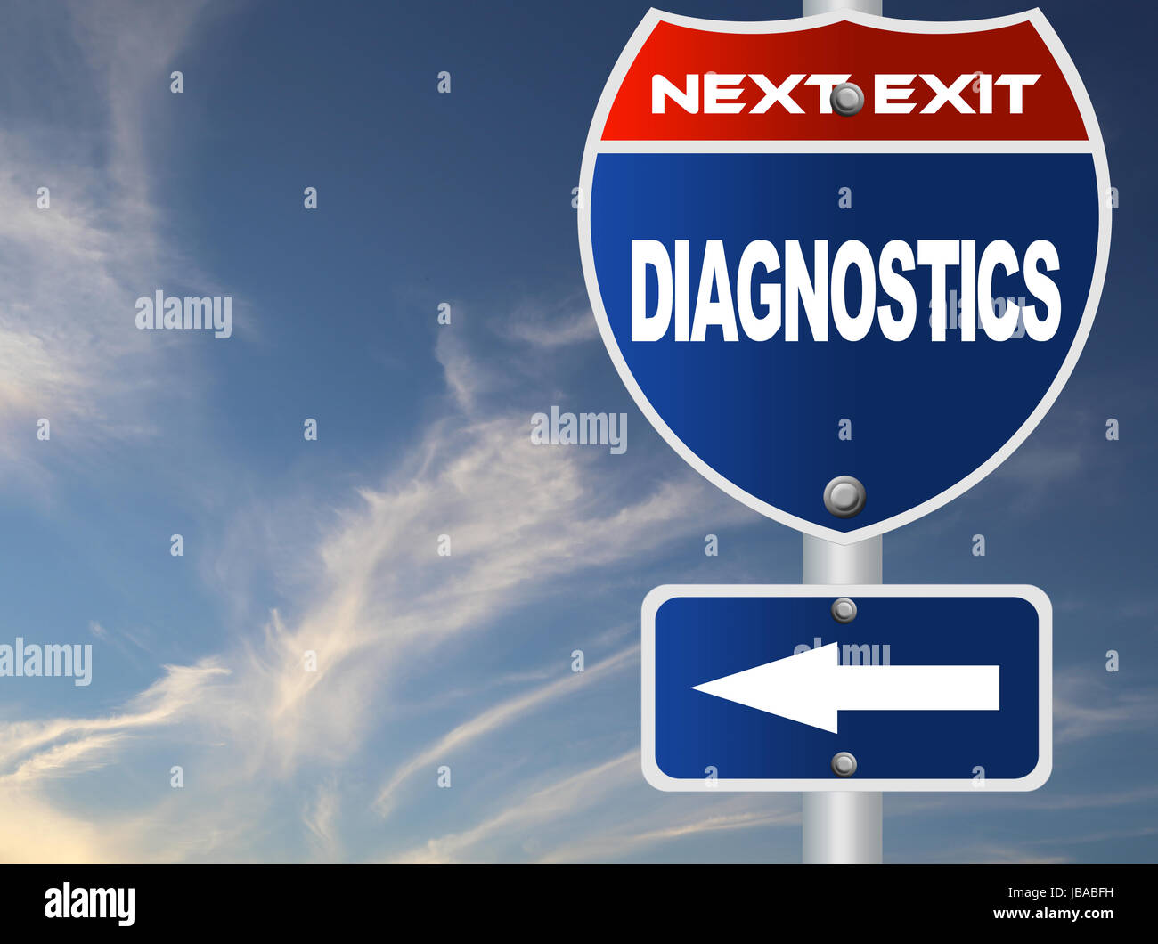 Diagnostics road sign Stock Photo - Alamy