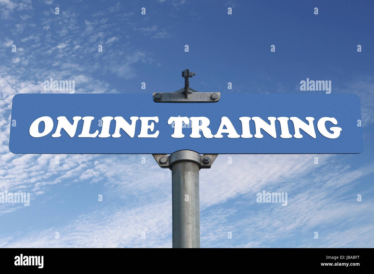 Online training road sign Stock Photo - Alamy