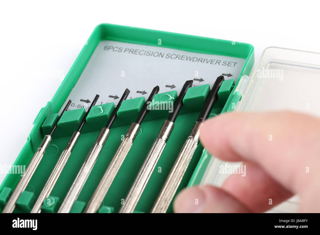 Close up man taking a screwdriver Stock Photo - Alamy