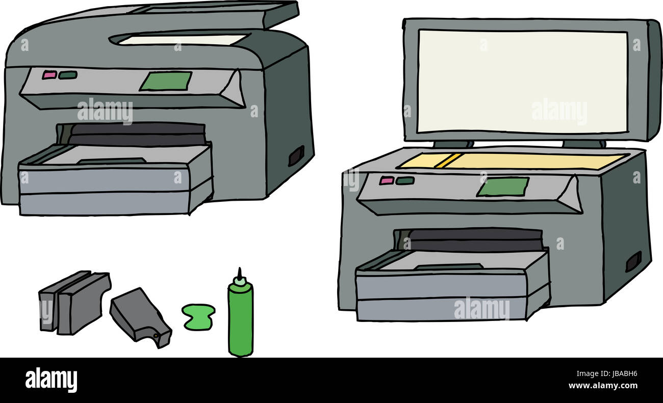 All-in-one printer, scanner, copier with ink cartridges Stock Photo - Alamy