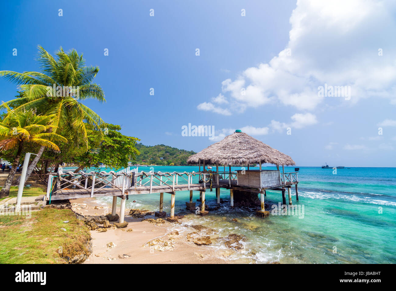 A small wharf in the Caribbean Sea at Sapzurro and Capurgana in ...