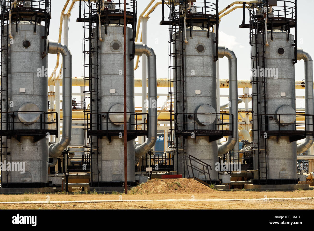 Industrial columns at the gas processing plant Stock Photo - Alamy