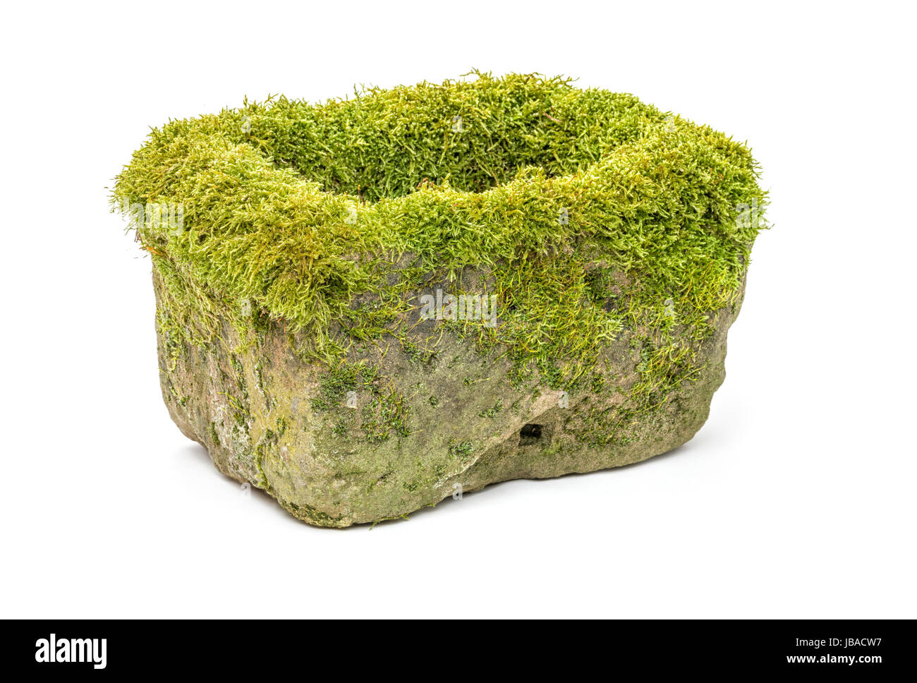 Alter vermooster Blumentrog aus Sandstein Stock Photo - Alamy