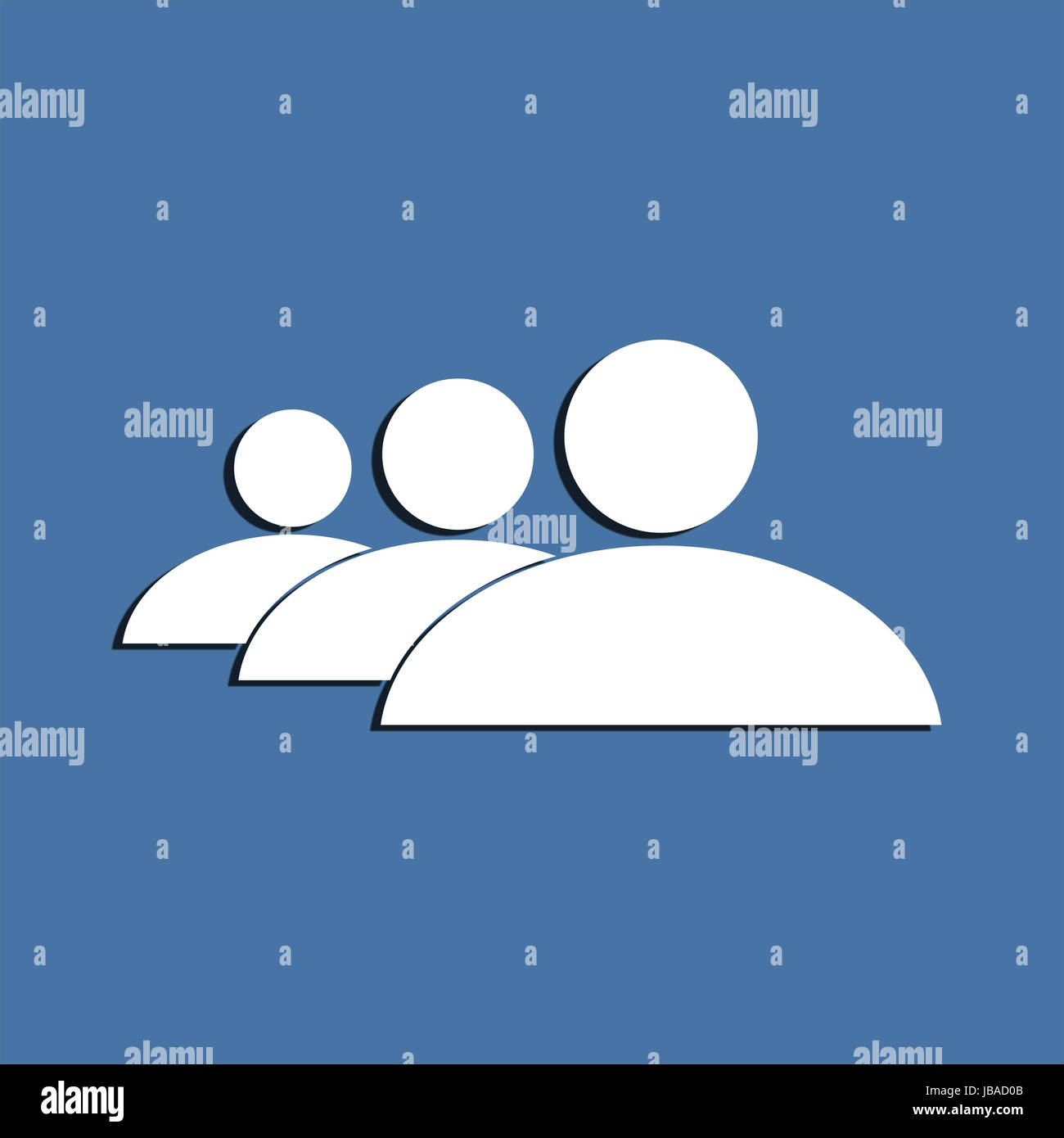 People group symbol on a blue background. Flat design element Stock ...