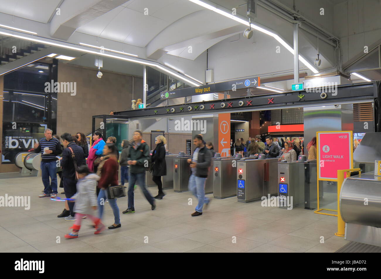 People travel at Circular Quay train station in Sydney Australia Stock ...