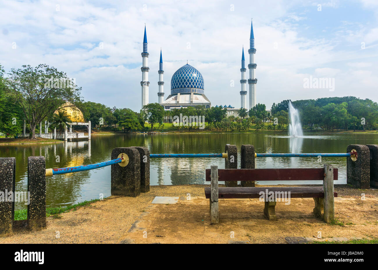 Wooden chair facing to Masjid Sultan Salahuddin Abdul Aziz Shah - The ...