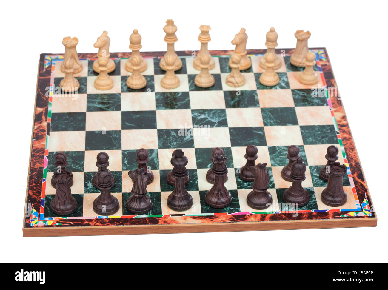Ready to start the game. Chess pieces on chessboard Stock Photo - Alamy