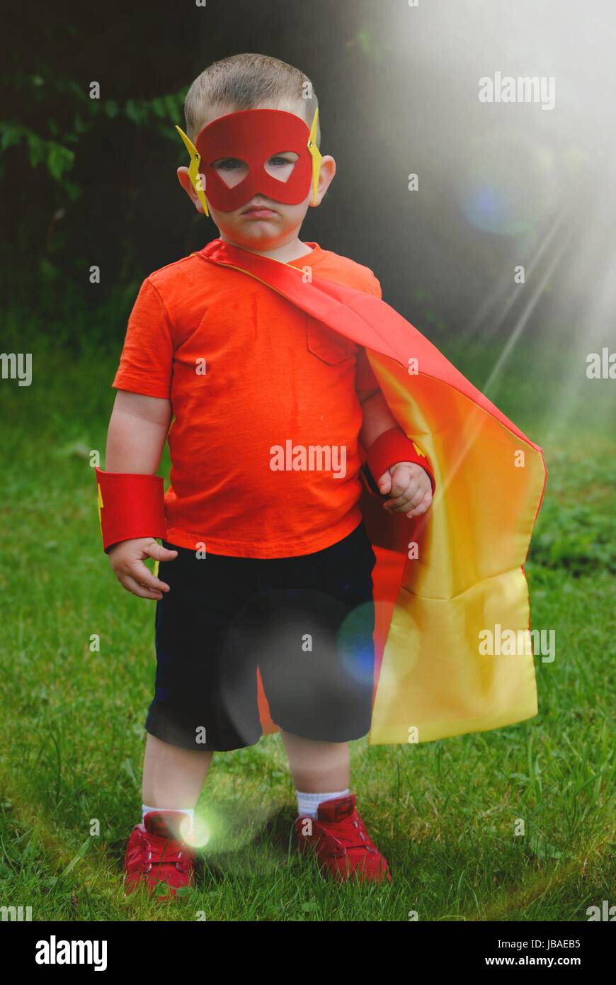 A boy being super hero the Flash Stock Photo - Alamy