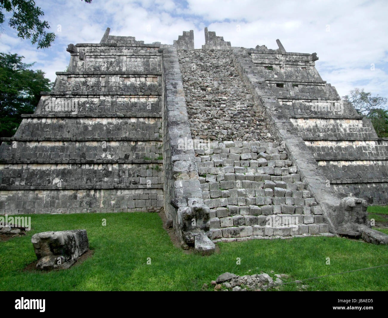a step-pyramid in Chichen the Itza archaeological site in Yucatan ...