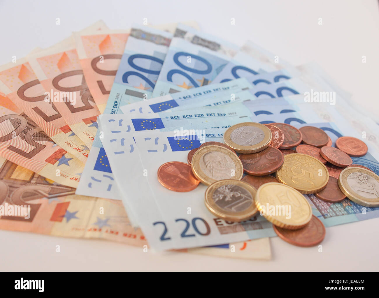 Euro coins and banknotes currency of the European Union Stock Photo - Alamy