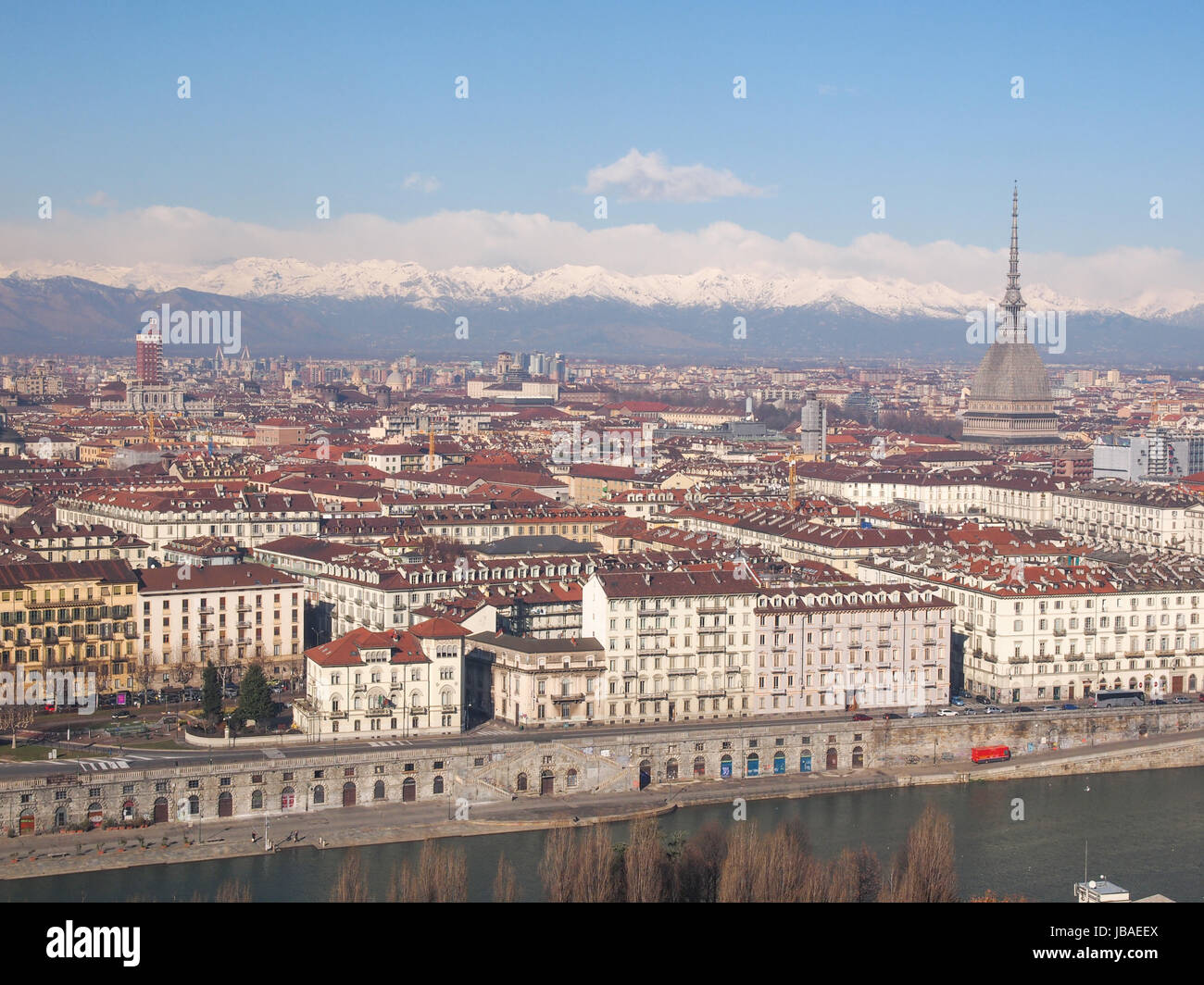 Turin skyline panorama seen from the hills surrounding the city Stock ...