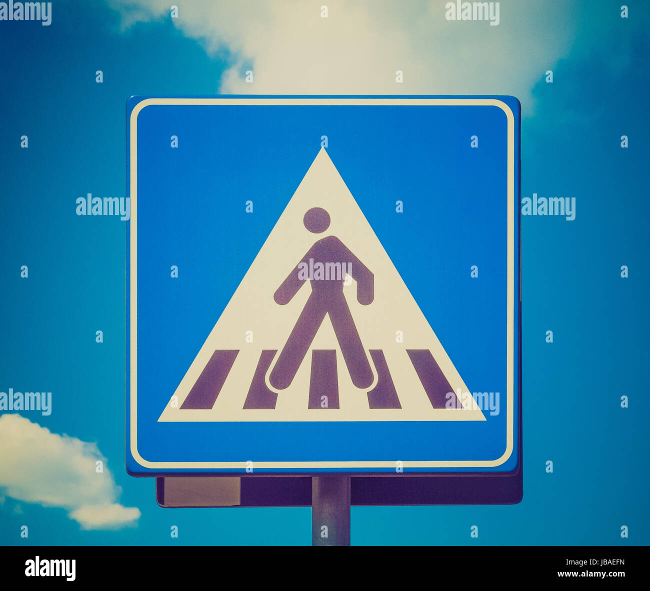 Vintage retro looking Zebra crossing sign at pedestrian crossroad Stock ...