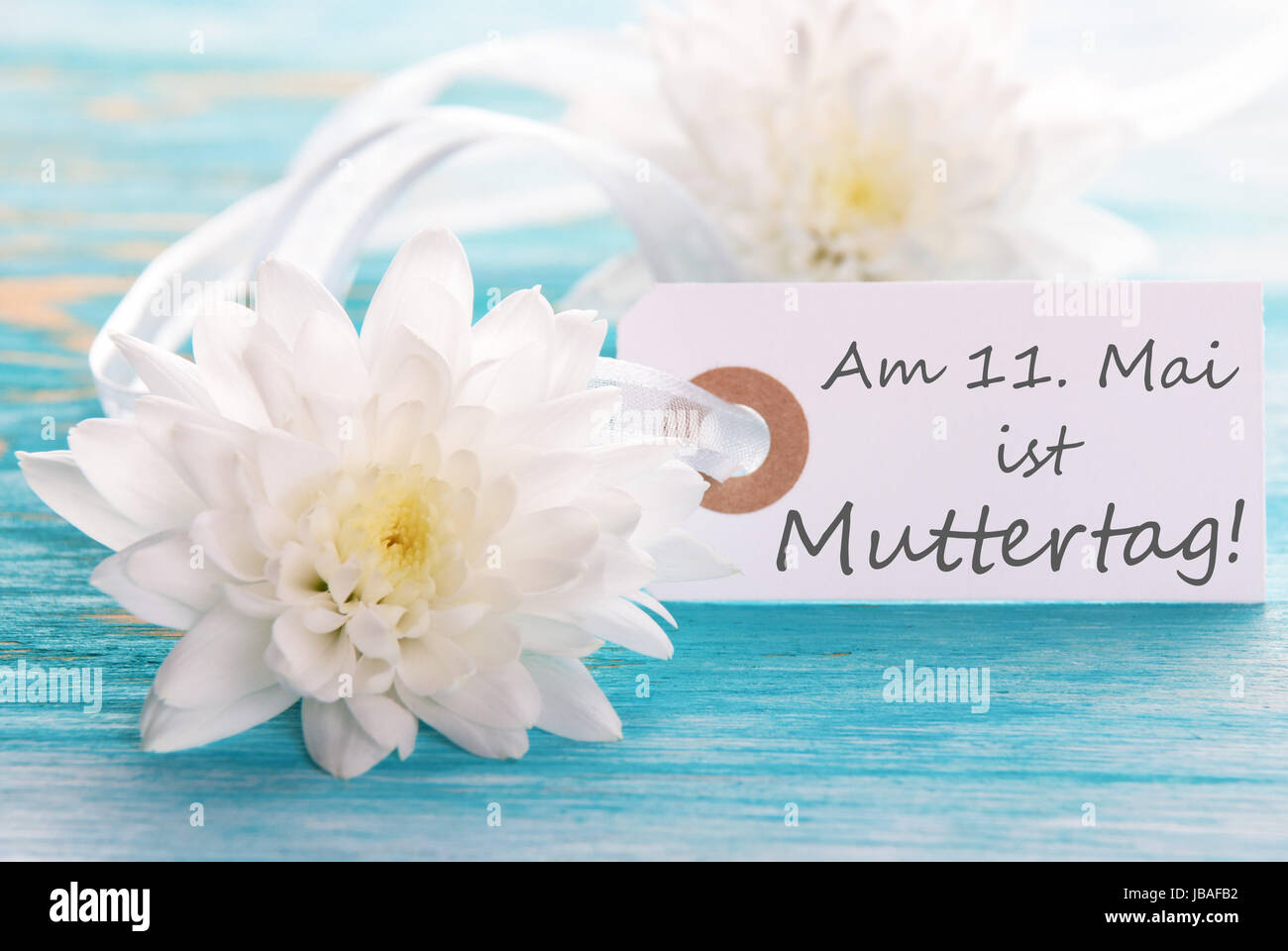 Label with the German Words Am 11. Mai ist Muttertag which means ist ...