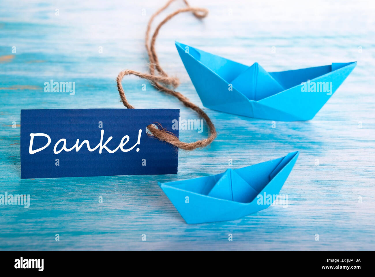 The German Word Danke Which Means Thanks on a Label with a Boat ...