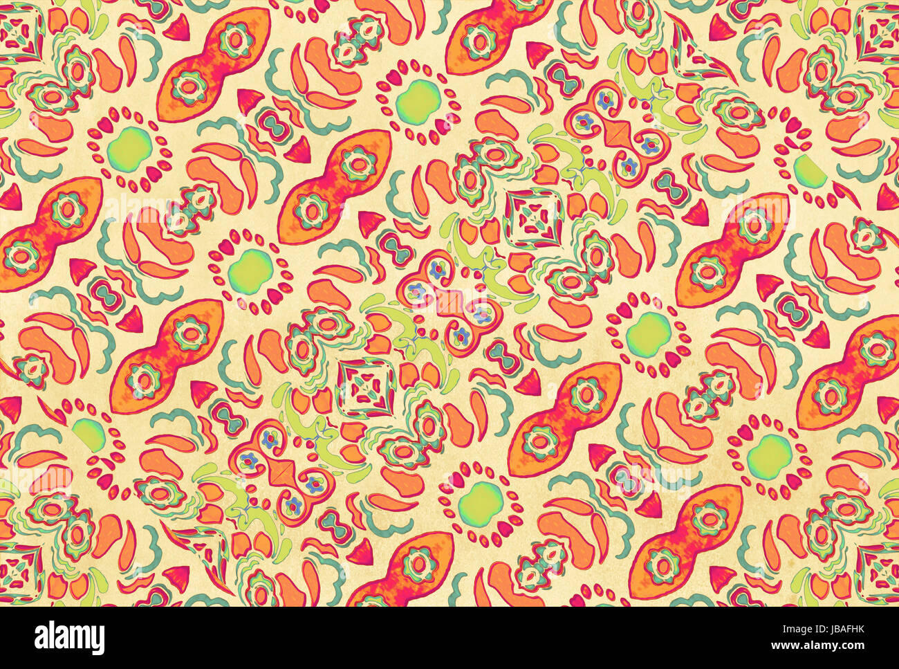 Old style multicolored design artwork with ornaments swirls motif ...