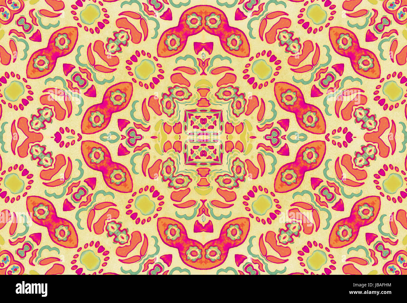 Old style multicolored design artwork with ornaments swirls motif ...