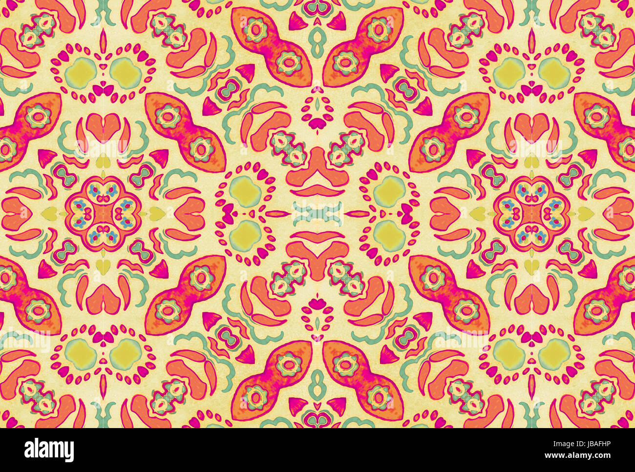 Old style multicolored design artwork with ornaments swirls motif ...