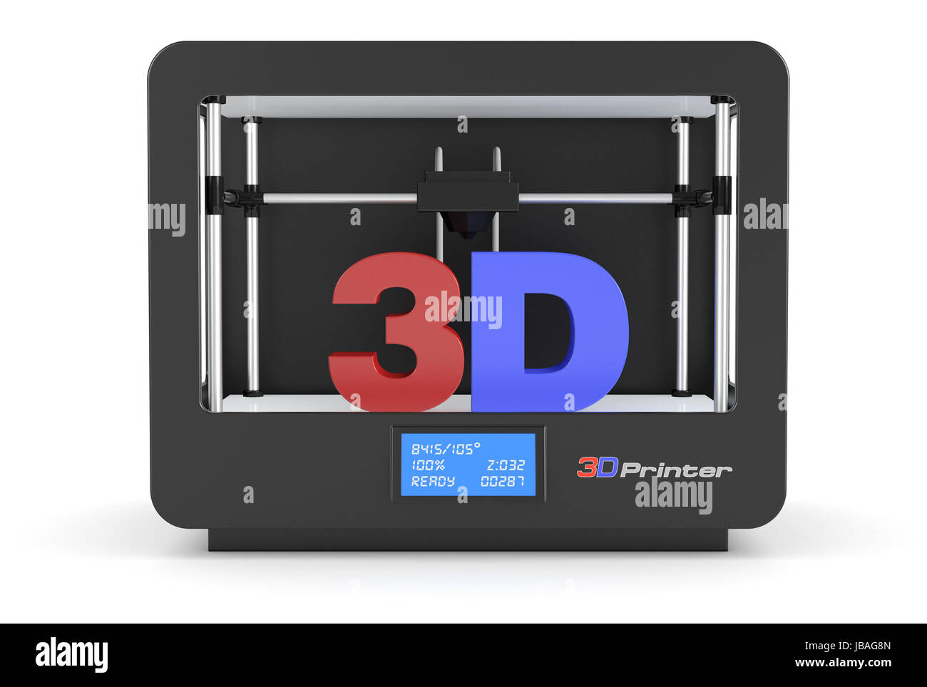 front view of a black 3d printer (render Stock Photo - Alamy