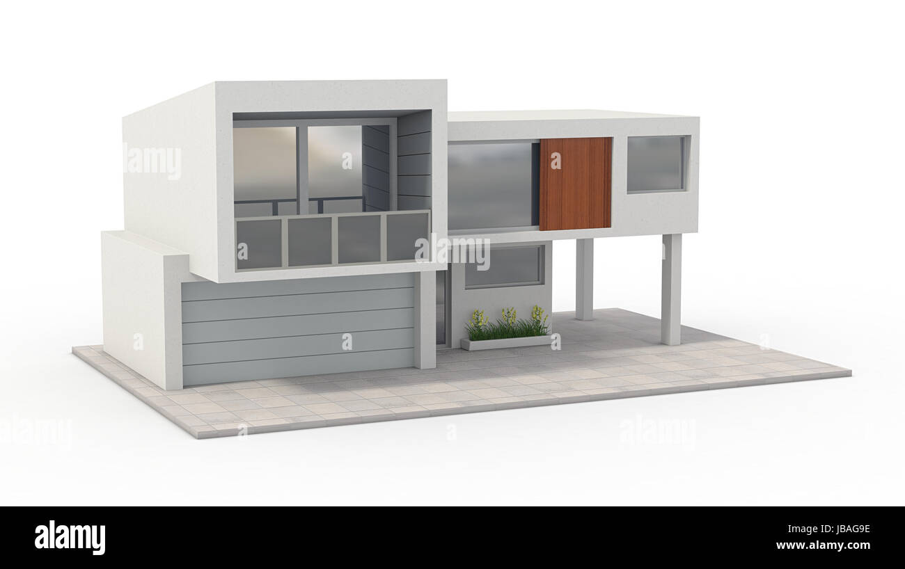 one model of a modern house (3d render Stock Photo - Alamy
