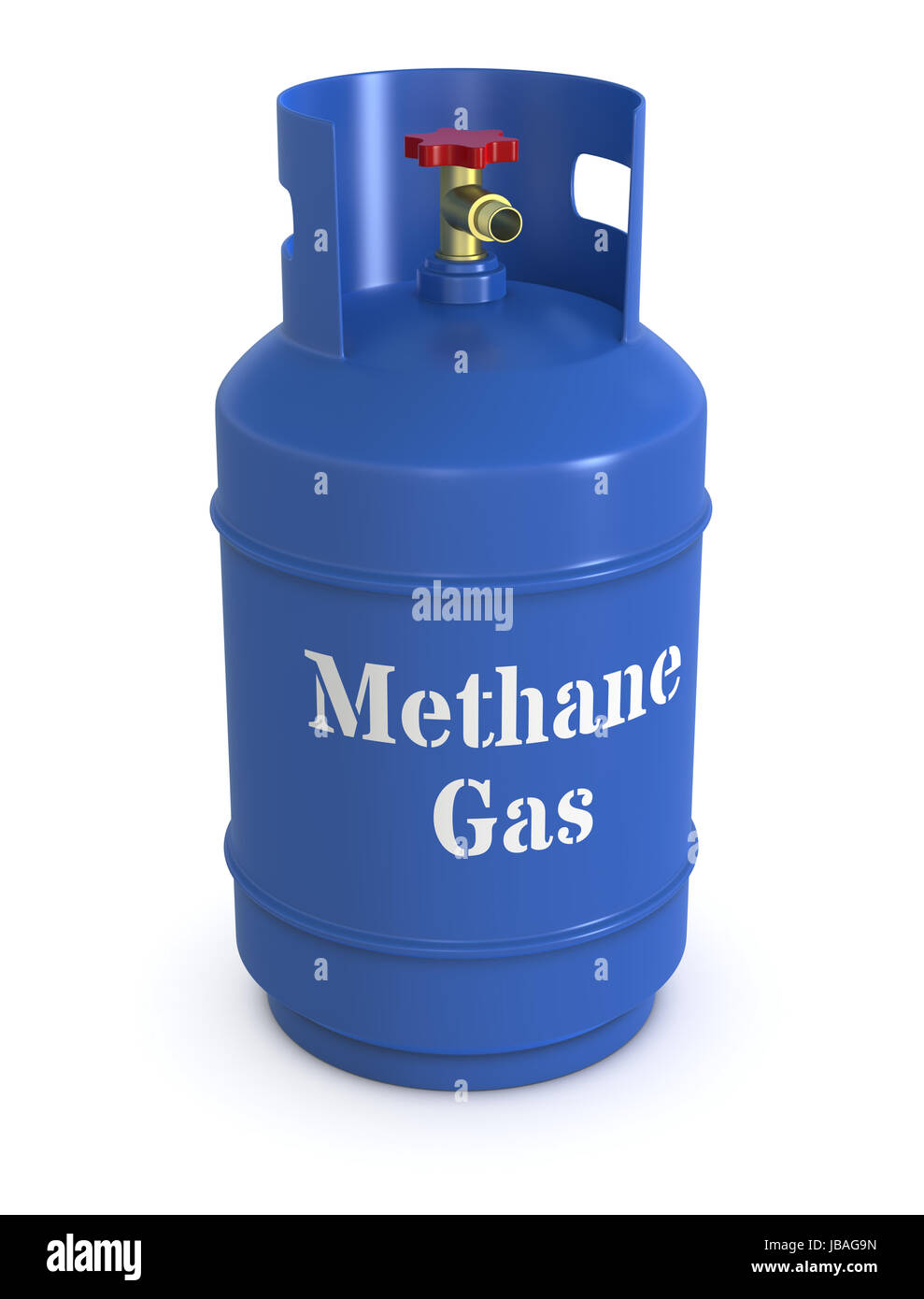 close up of a blue methane gas cylinder (3d render Stock Photo - Alamy