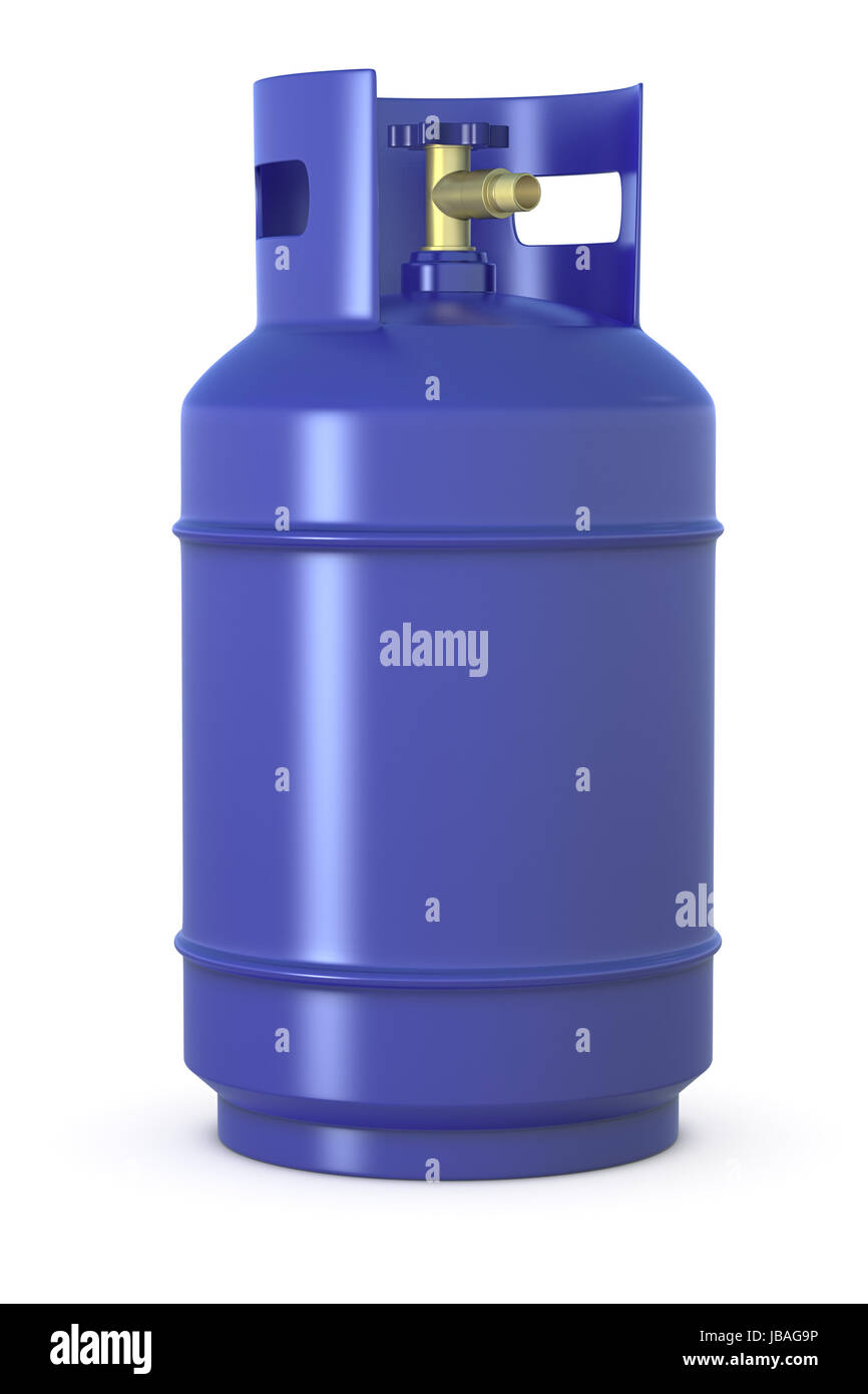 close up of a blue methane gas cylinder (3d render Stock Photo - Alamy