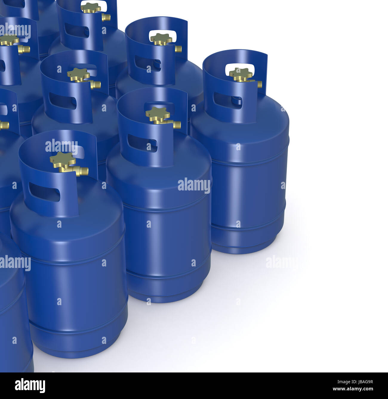 closeup of a group of methane gas cylinders (3d render Stock Photo - Alamy