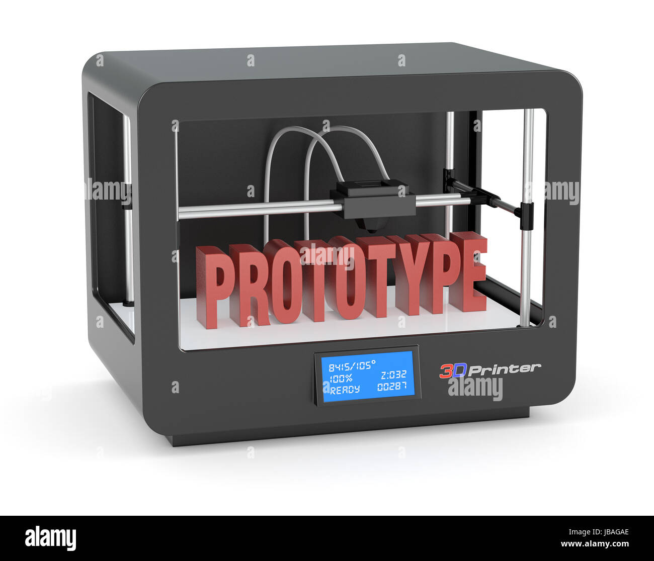 one 3d printer with the text: prototype (render Stock Photo - Alamy