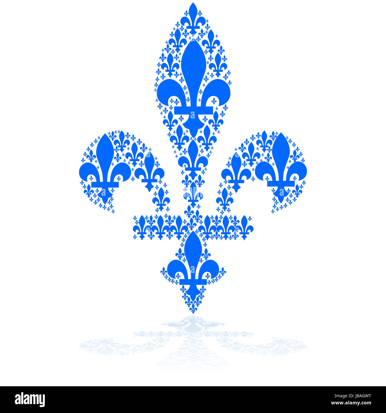 Concept illustration showing a blue fleur-de-lys icon made up of ...