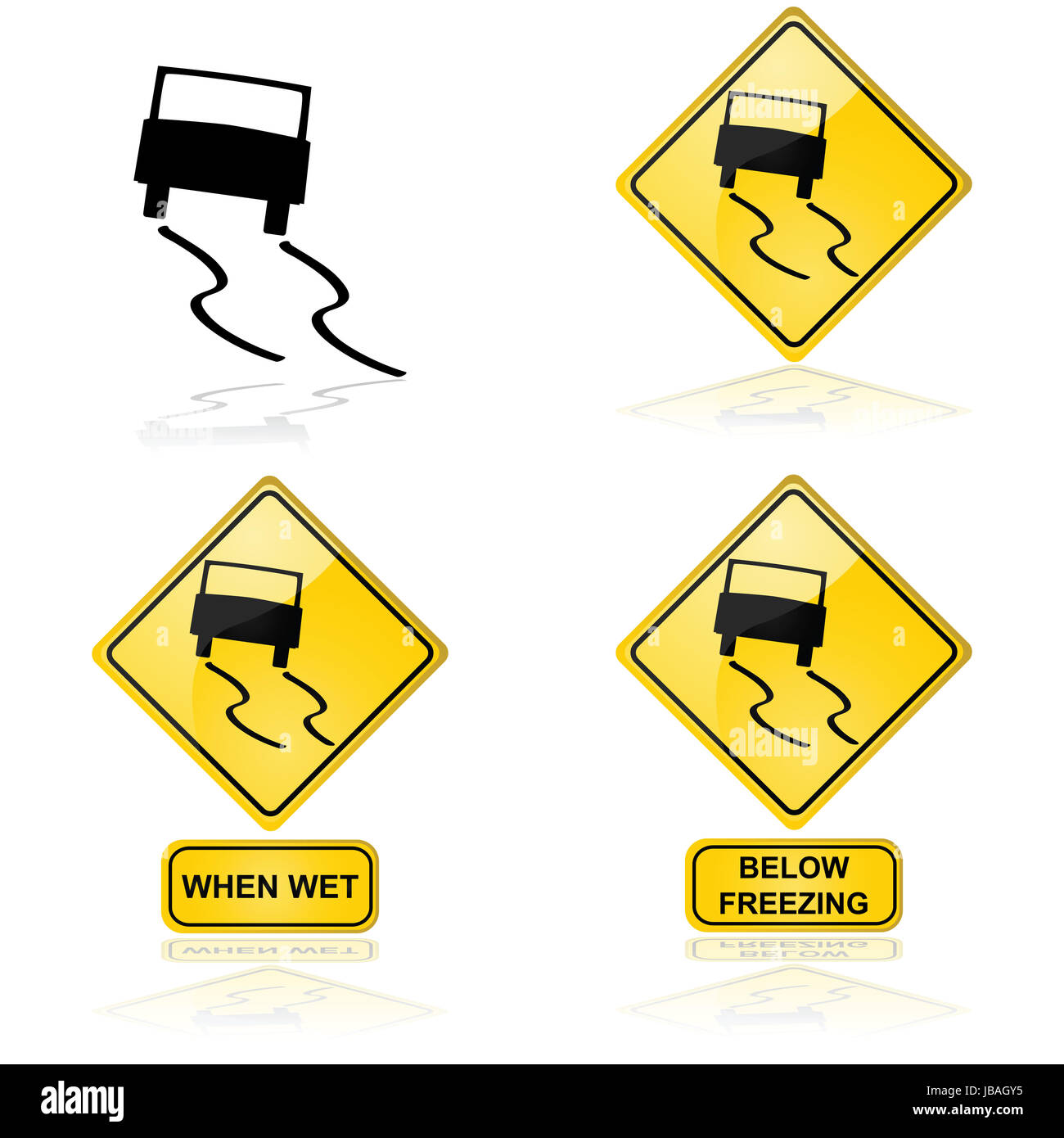 Car accident on slippery Cut Out Stock Images & Pictures - Alamy