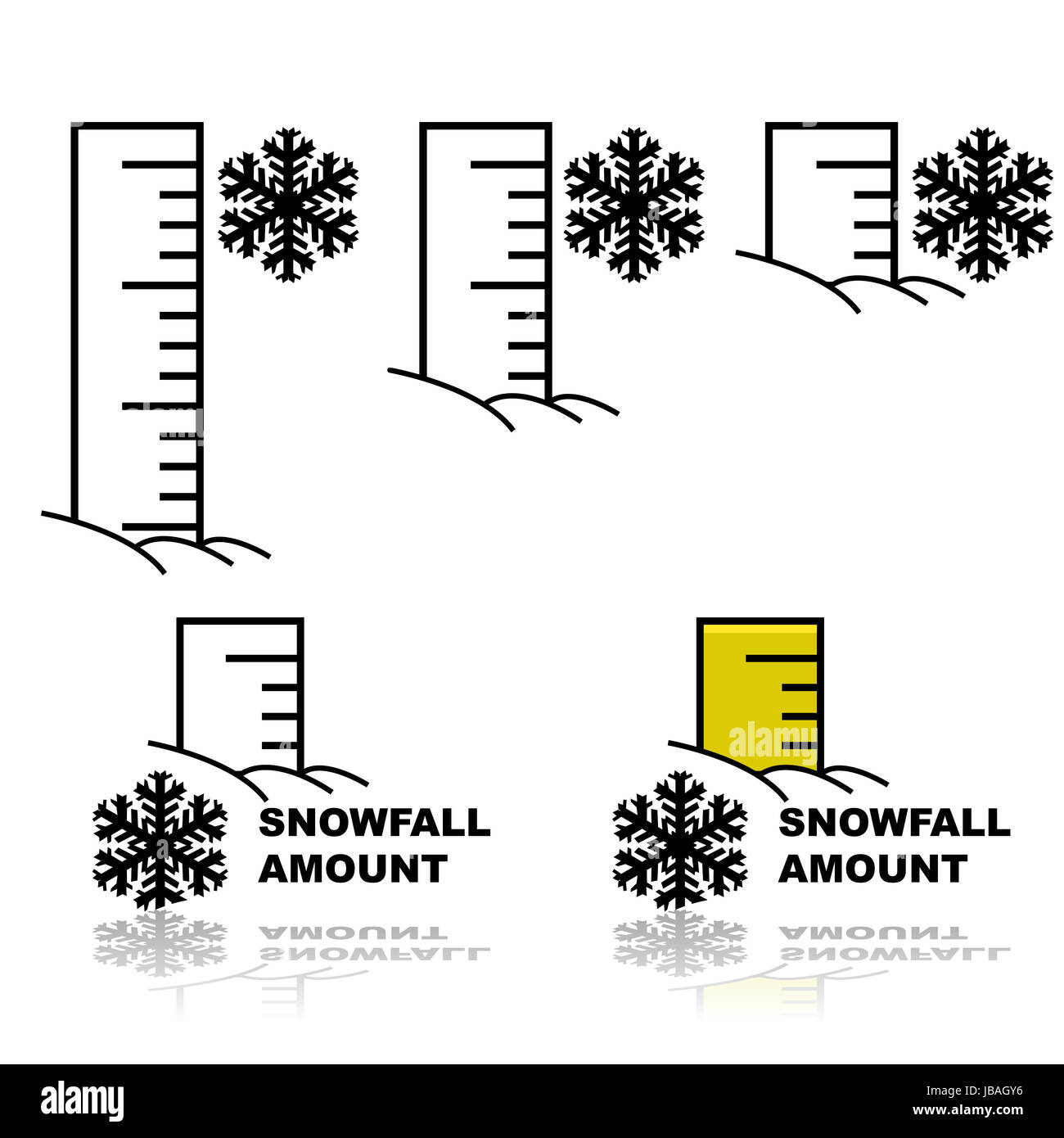 Snowfall measure Cut Out Stock Images & Pictures - Alamy