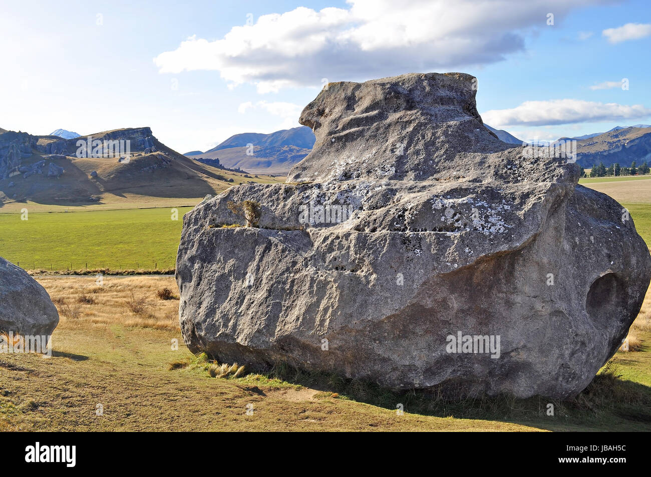 Giant stone at New Zealand Stock Photo - Alamy