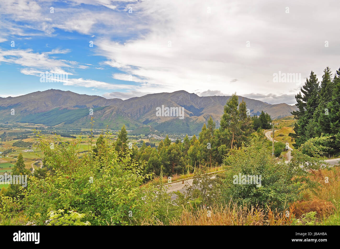 Grass with mountain background Stock Photo - Alamy
