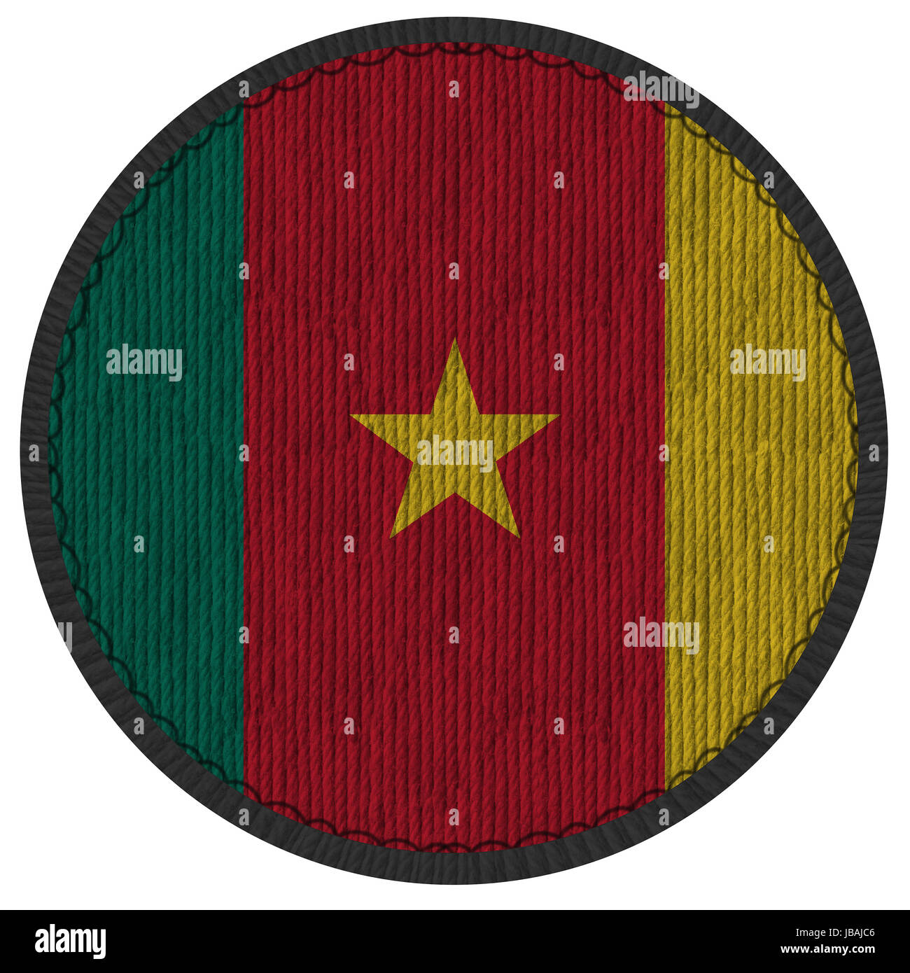 Illustration of a shield of the flag of Cameroon Stock Photo - Alamy