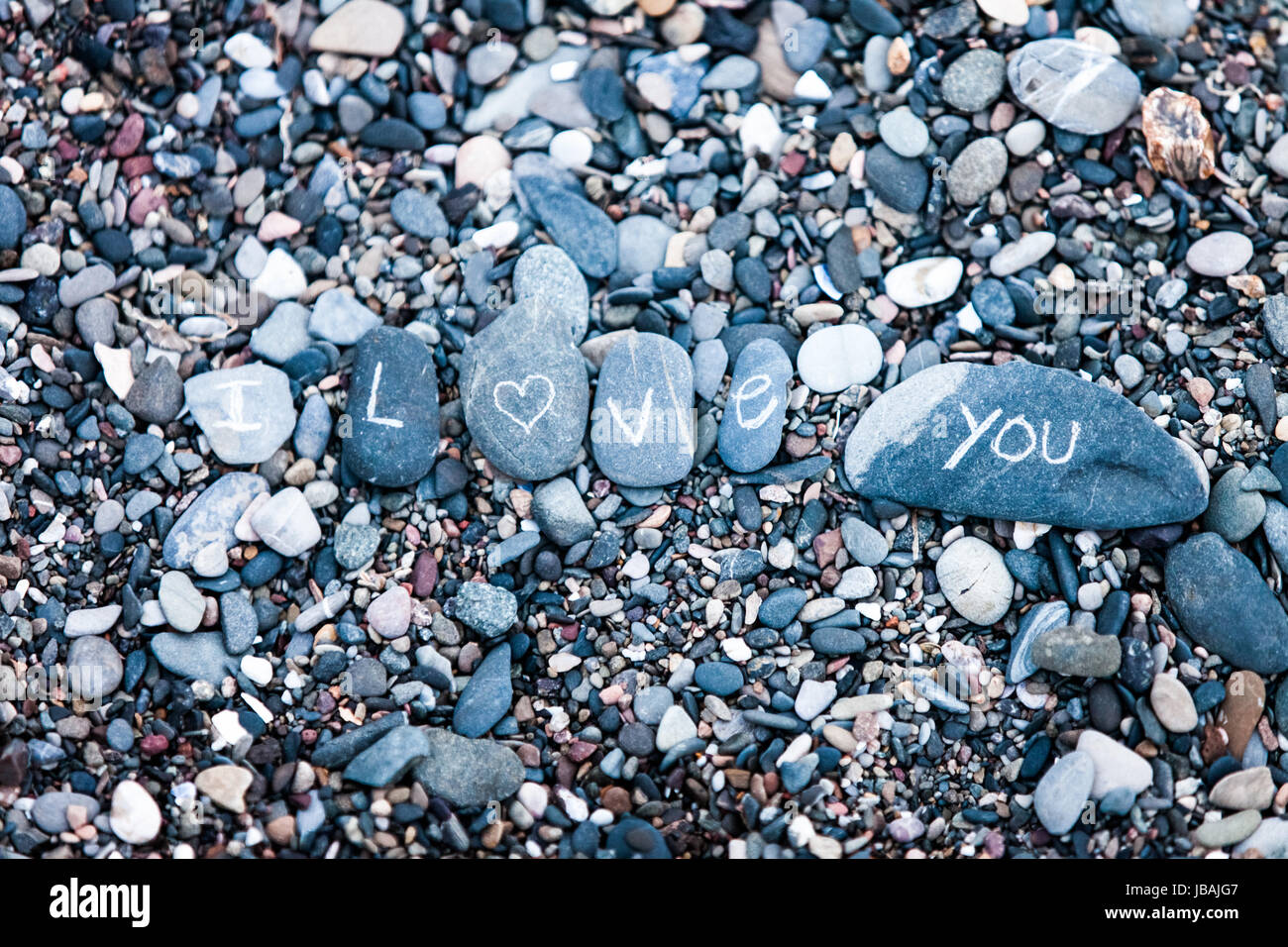 I Love You note on rocks in nature Stock Photo - Alamy