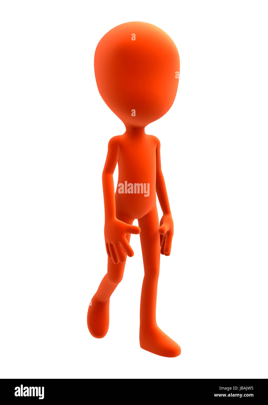 3D digital render of an abstract walking human figure isolated on white ...