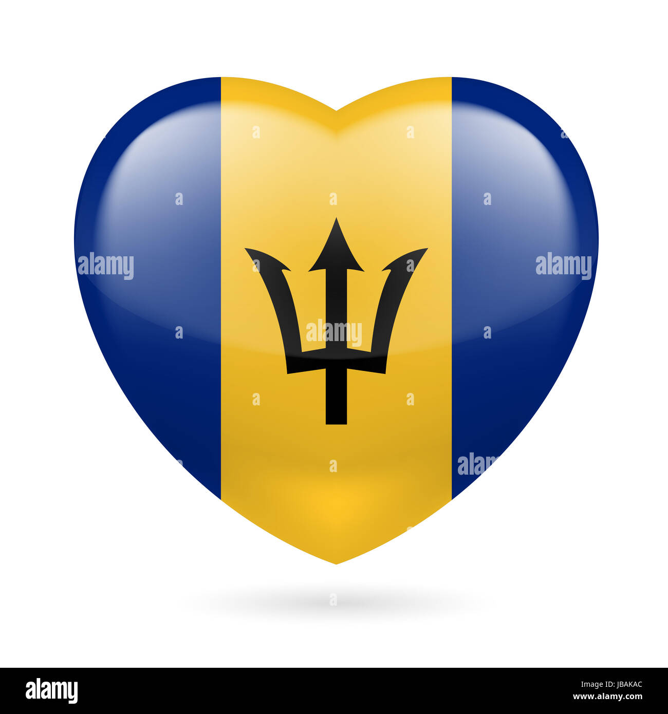 Heart with Barbadian flag colors. I love Barbados Stock Photo - Alamy