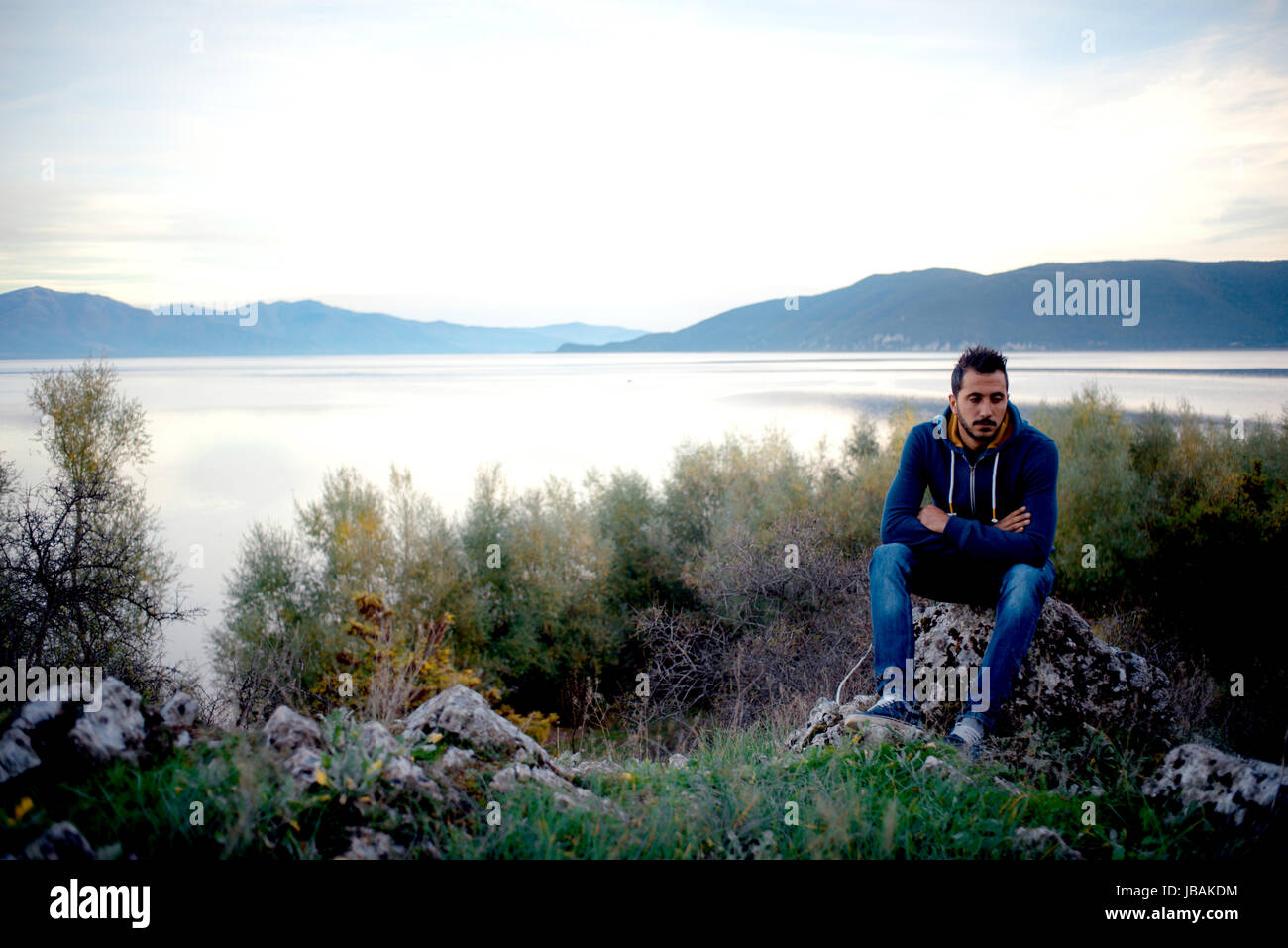picture of a young handsome male model in nature Stock Photo - Alamy