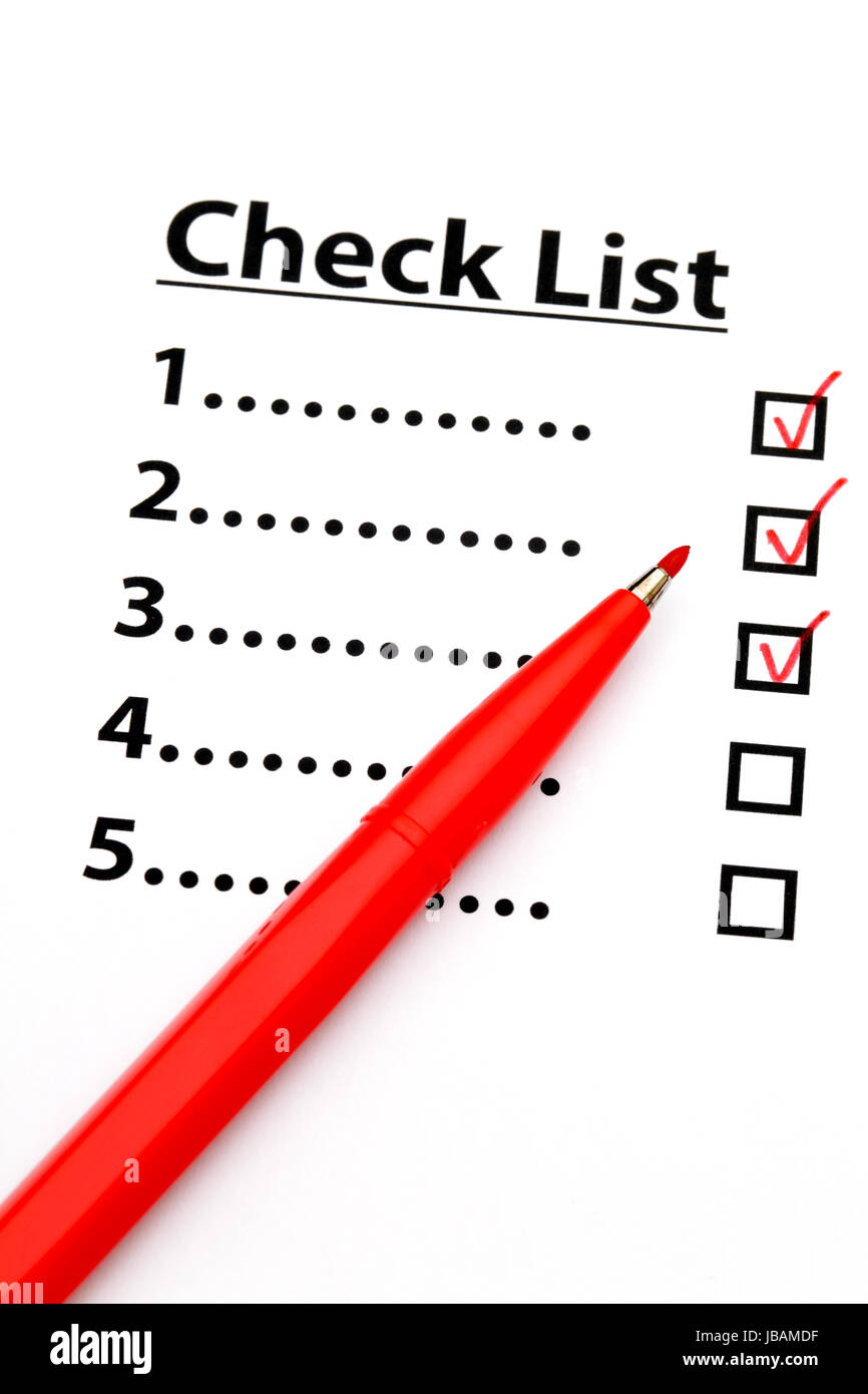 Checklists checklist check list choice hi-res stock photography and ...