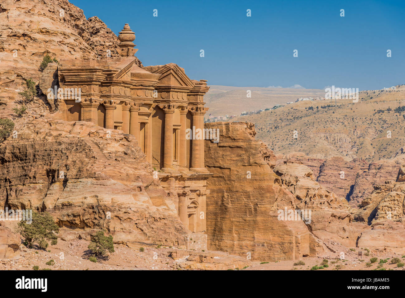 The Monastery Al Deir in nabatean petra jordan middle east Stock Photo ...